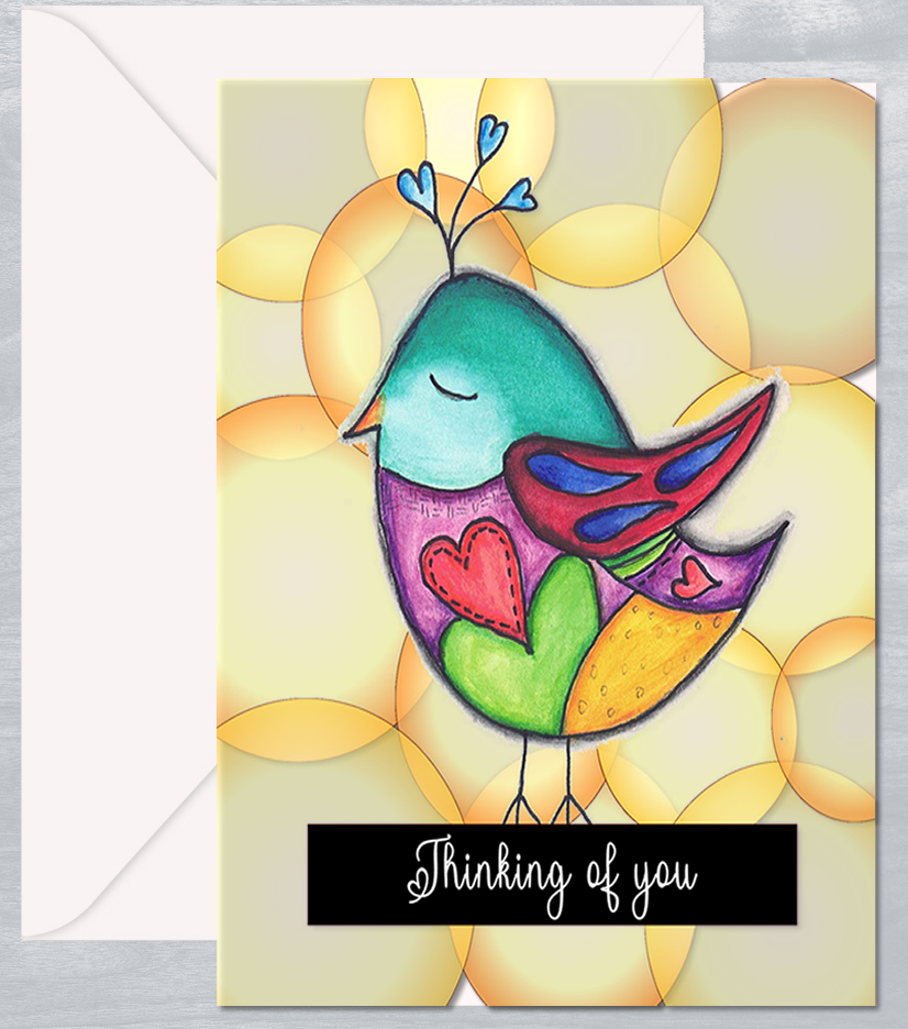 Funky Bird Greeting Card - Handmade personalised greeting cards for all ...
