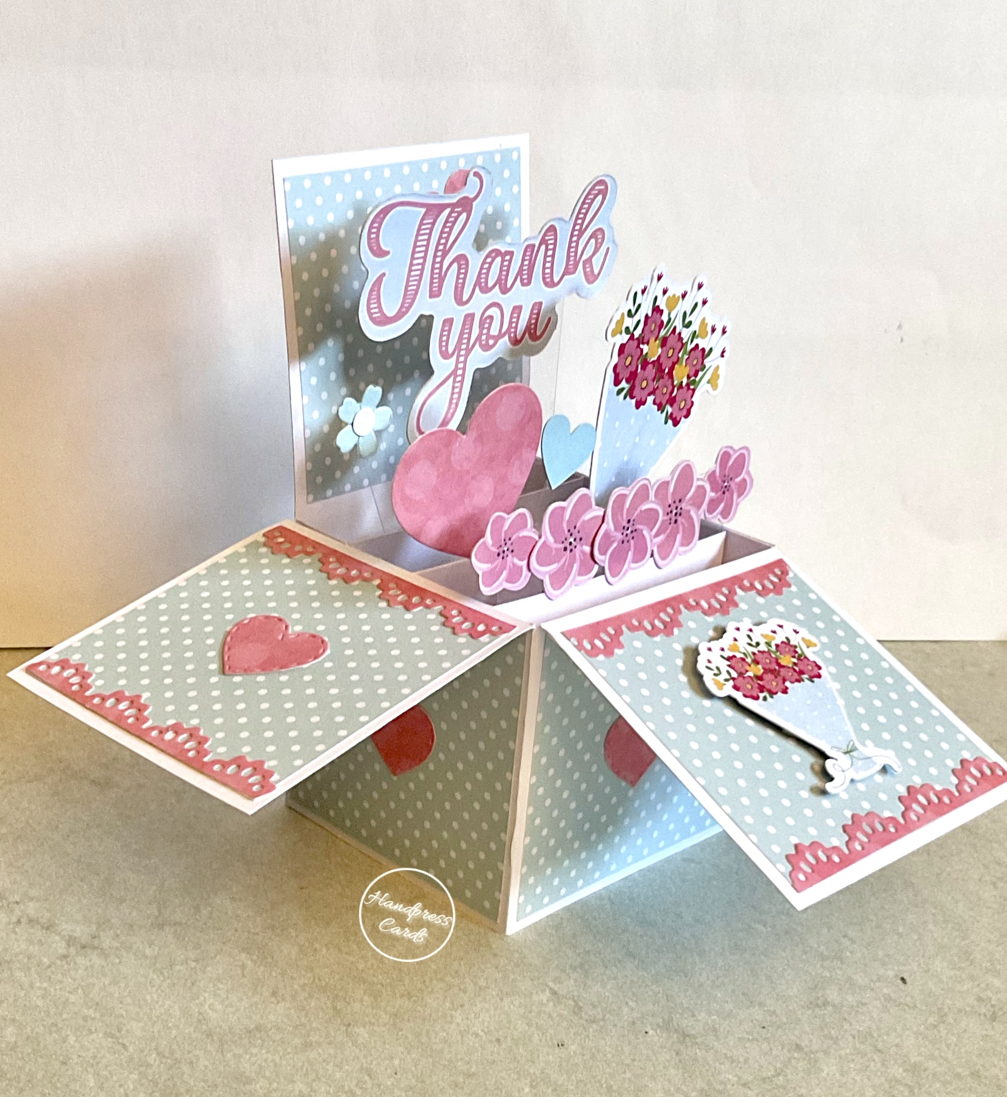 Thank you pop up card - Handpress Cards Australia