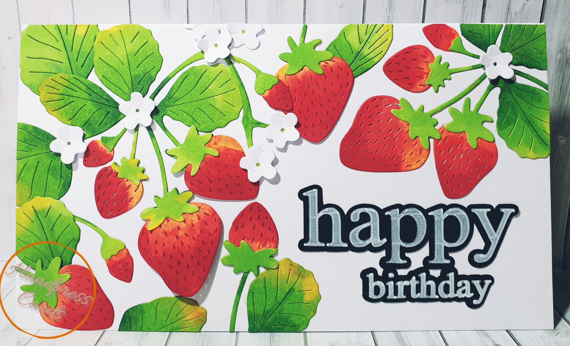 Strawberry Birthday Greeting Card - Handmade personalised greeting ...