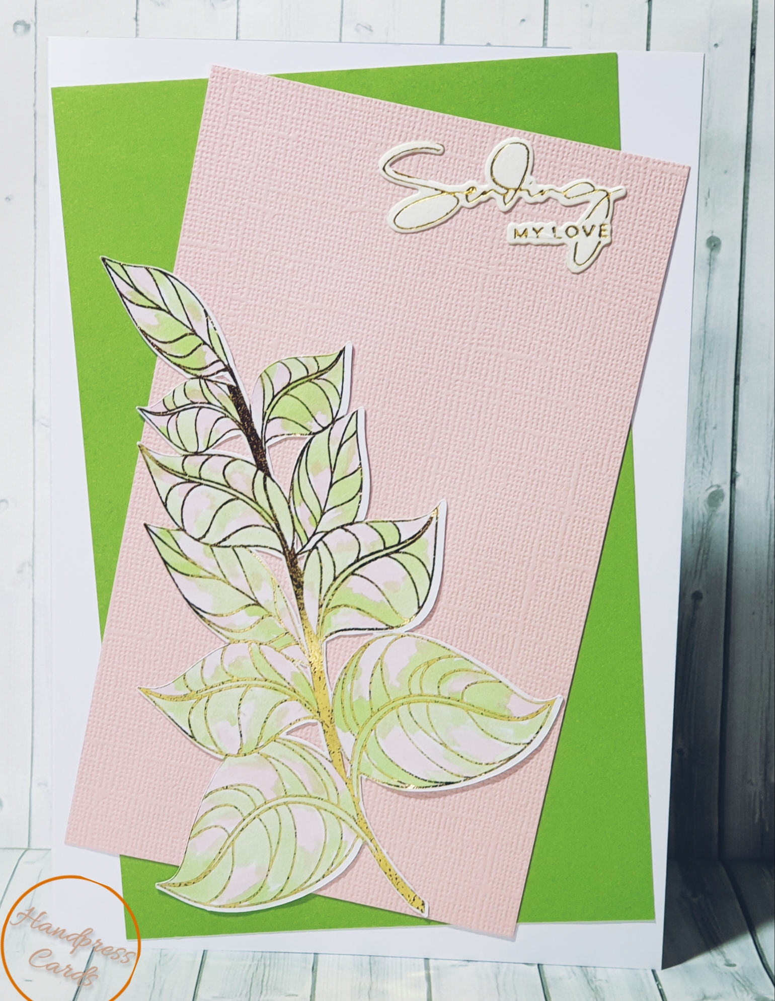 Sending My Love Foil Greeting Card - Handmade personalised greeting ...