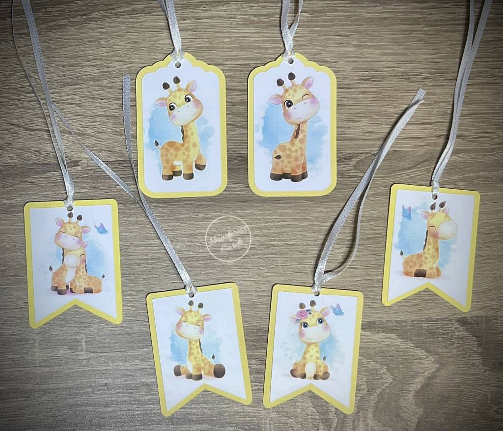 6 x Giraffe gift tags - Handmade personalised greeting cards for all ...
