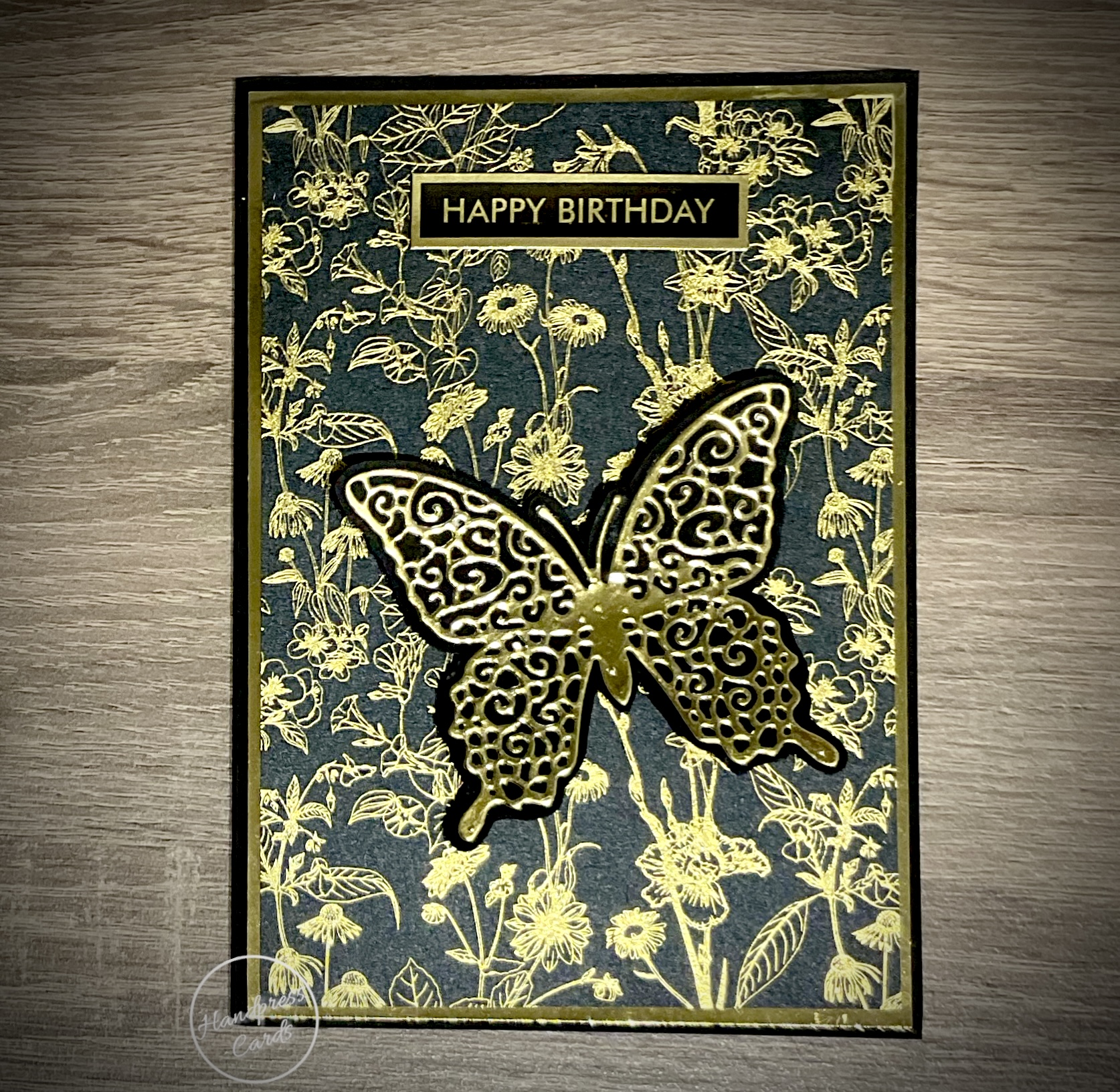 Gold Butterfly Birthday Card - Handmade personalised greeting cards for ...